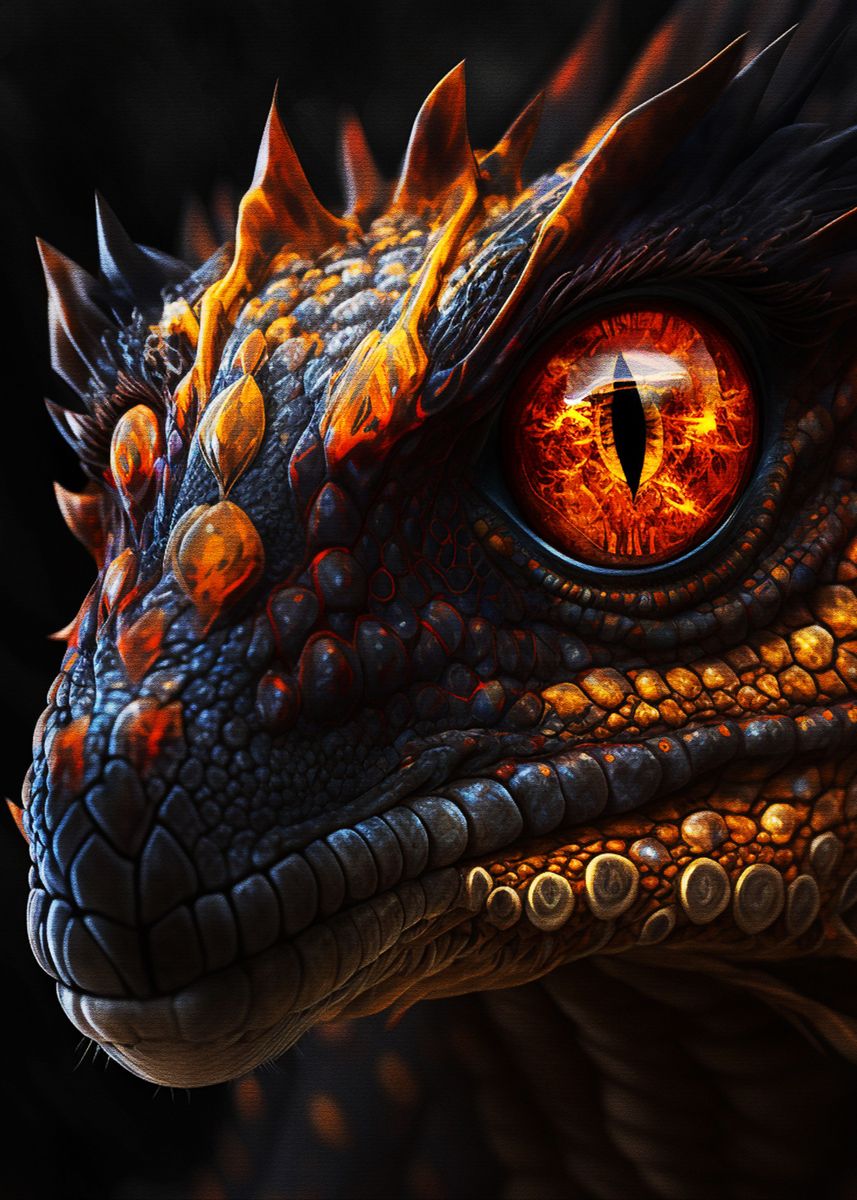 'Face Dragon' Poster, picture, metal print, paint by Coffee Design ...