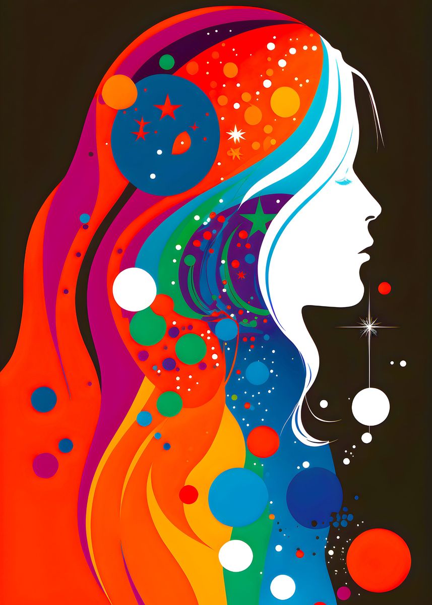 'Psychedelic Abstract Art' Poster, picture, metal print, paint by ...