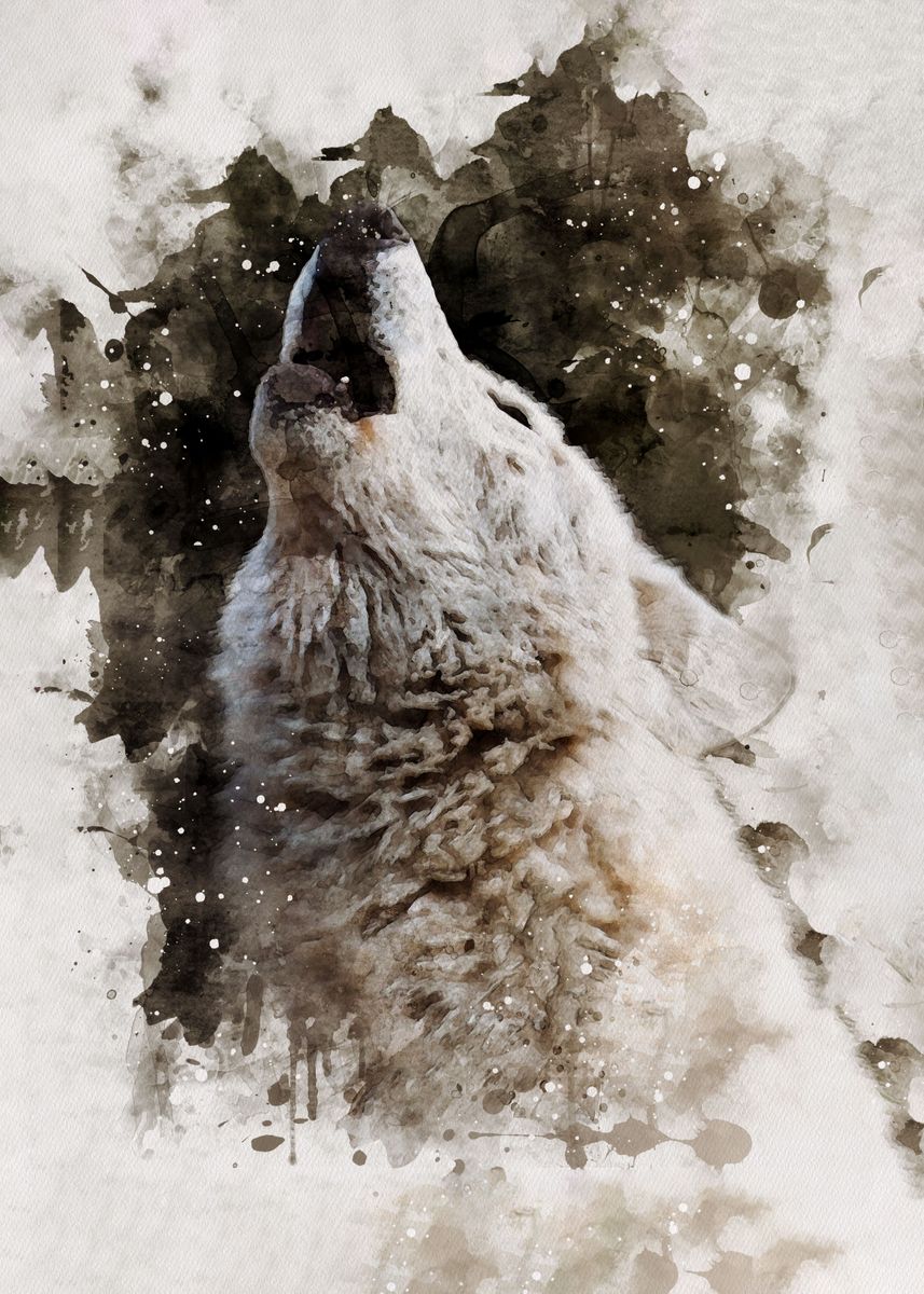 'Watercolor howl' Poster, picture, metal print, paint by Fanfreak ...