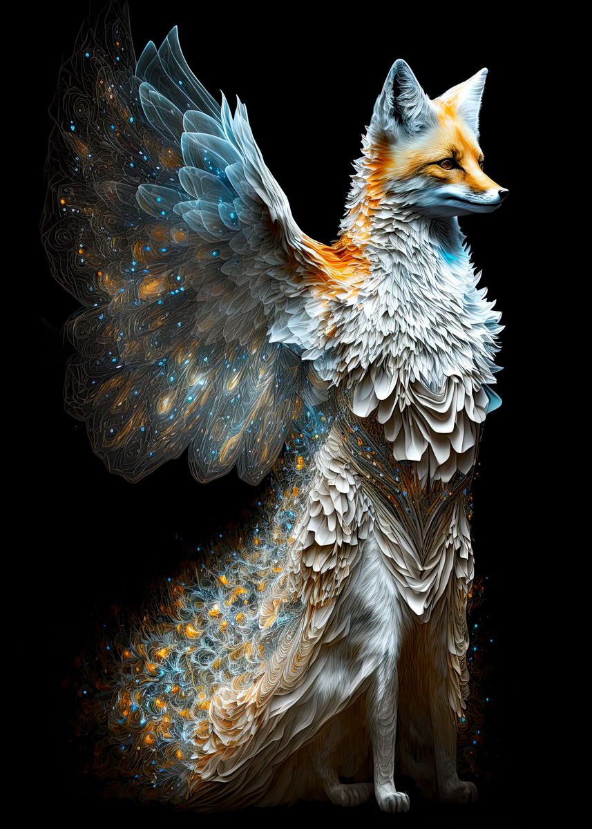 'Angel Fox' Poster, picture, metal print, paint by Thee Owl Queen ...