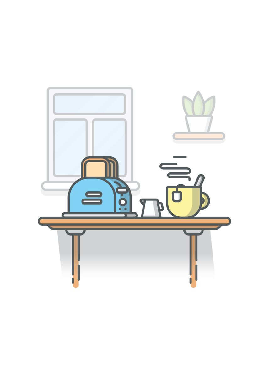 'Breakfast Time Cartoon' Poster by catalyst vibes | Displate