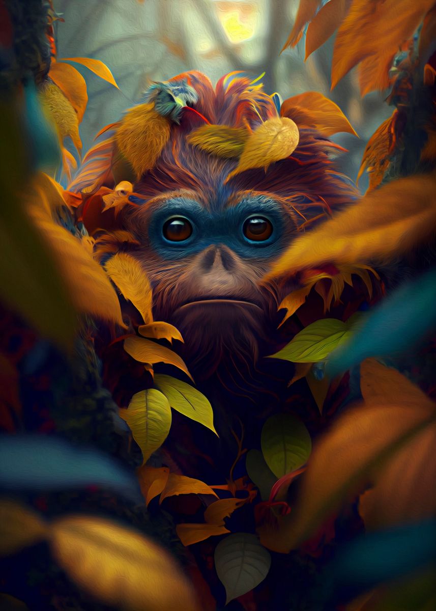 'Cool Monkey Wild Life' Poster, picture, metal print, paint by David ...