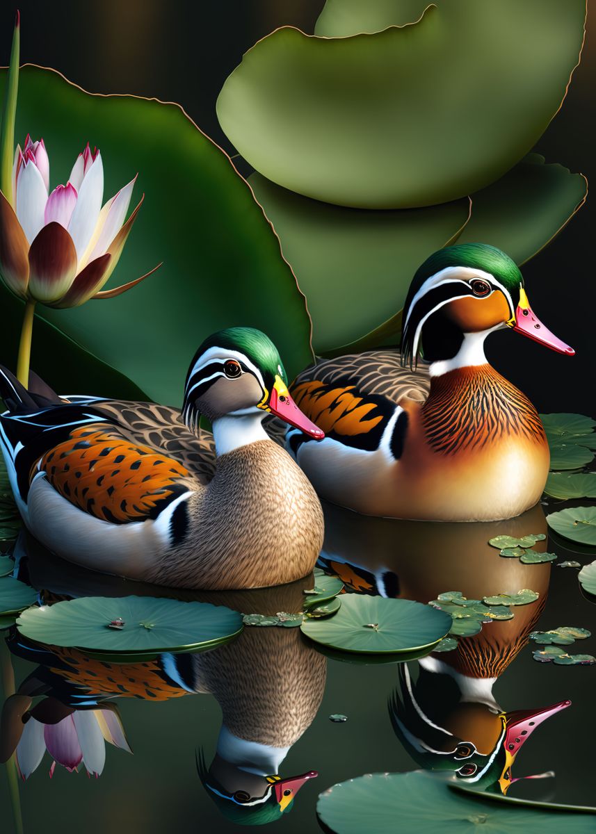 'duck mallard' Poster, picture, metal print, paint by Elysia | Displate