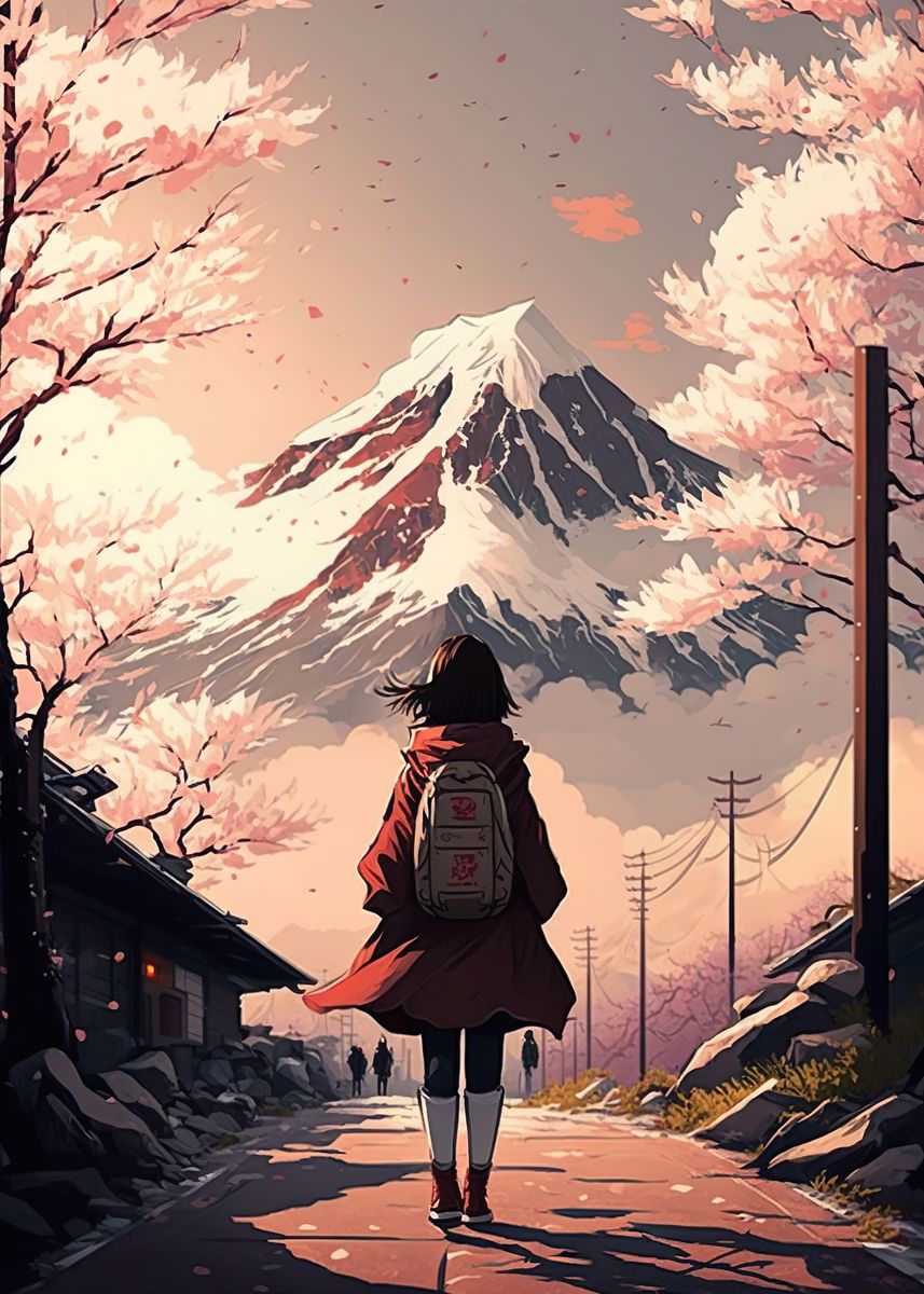 'Vision of Fujiyama' Poster, picture, metal print, paint by ...