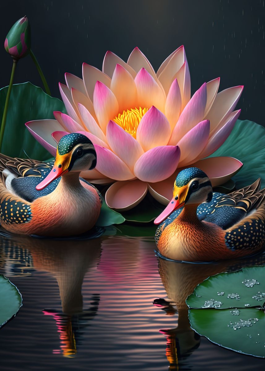 'duck mallard' Poster, picture, metal print, paint by Elysia | Displate