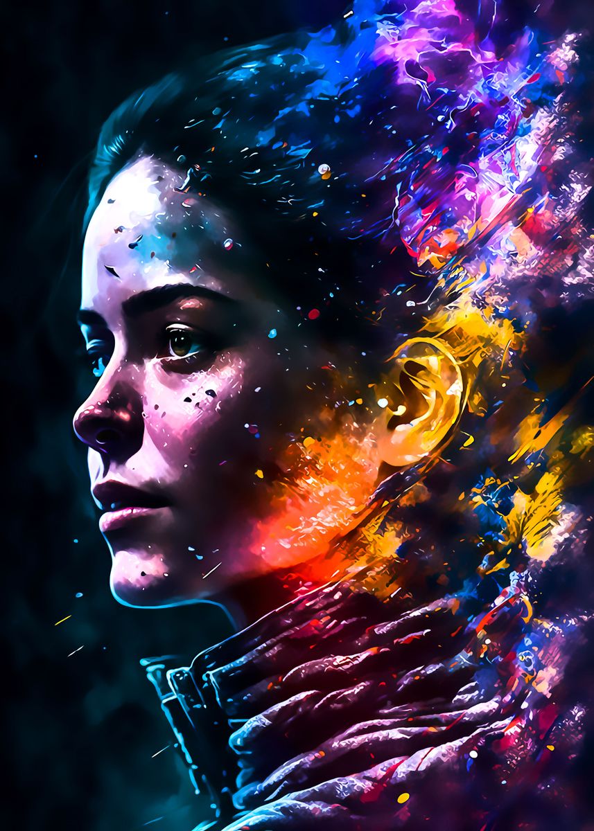 'Fantasy Girl Face' Poster by trane thall | Displate