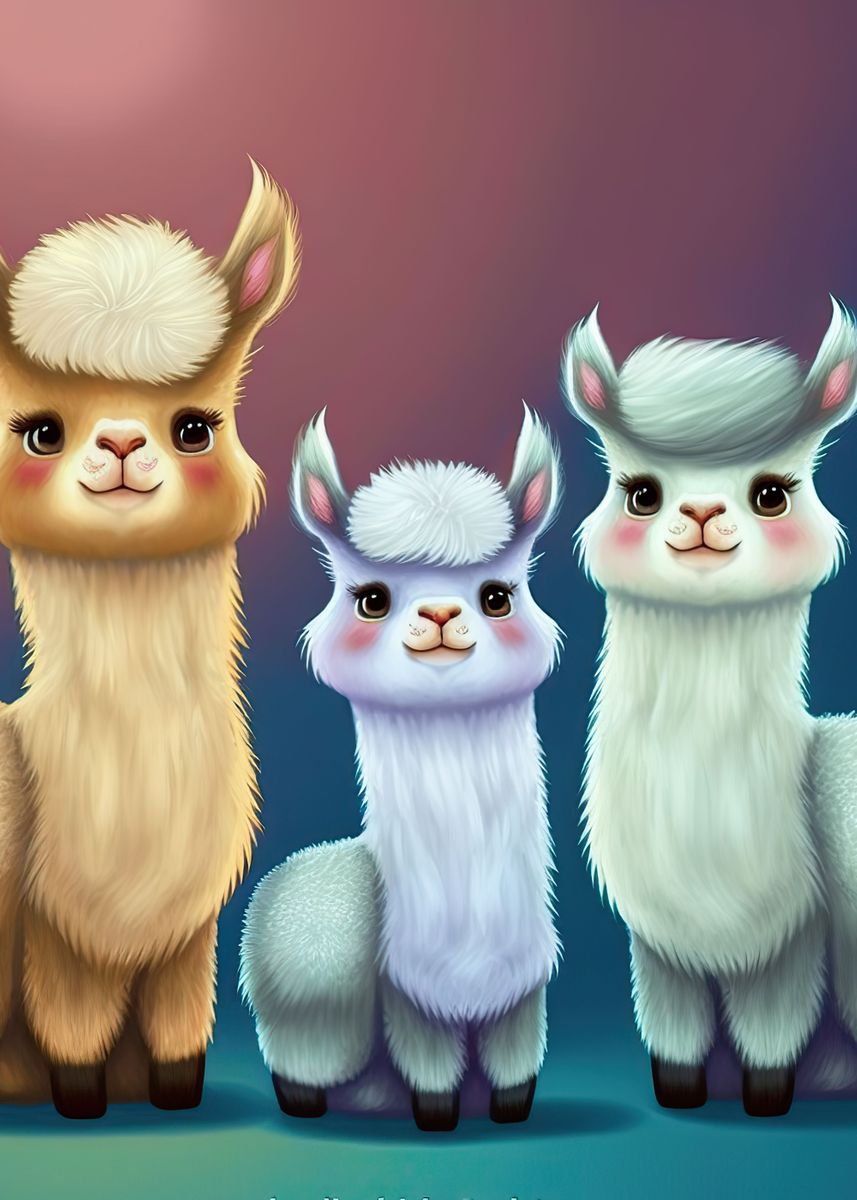 'Cute Llama' Poster by Isis Roach | Displate