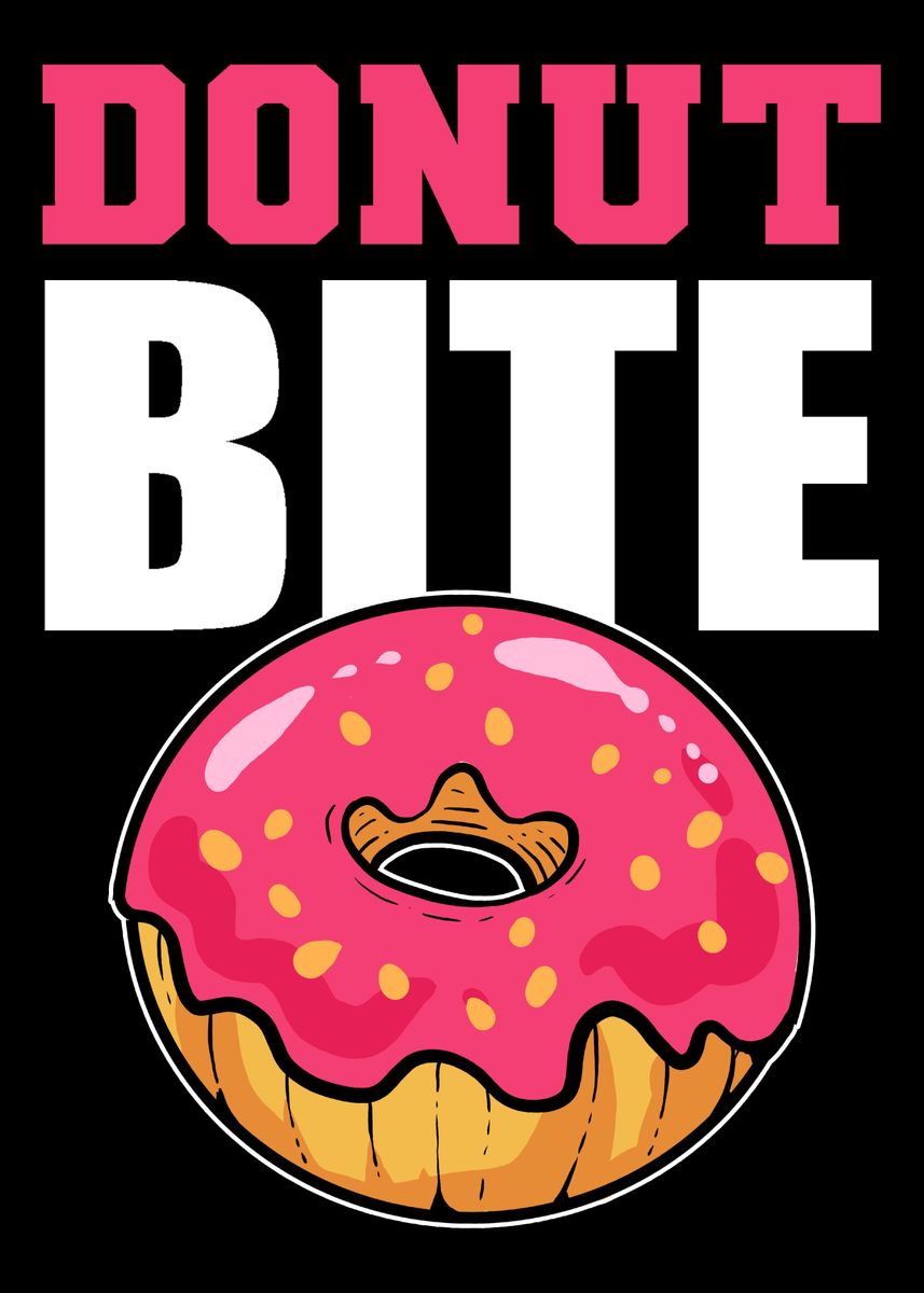 'Donut Bite Donut Seller Gi' Poster, picture, metal print, paint by ...