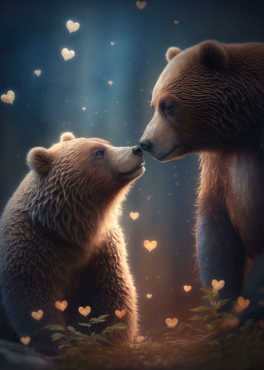 'Bears Love' Poster, picture, metal print, paint by Zenz | Displate