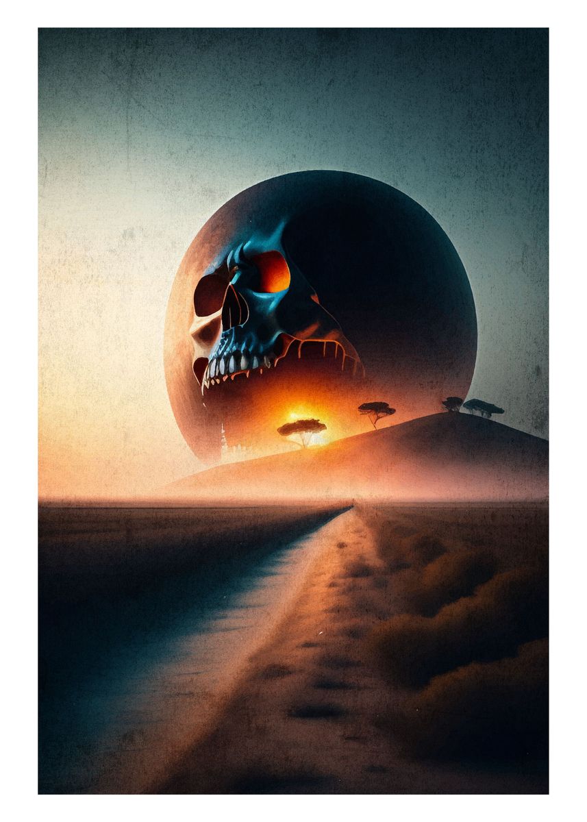 'skull moon' Poster, picture, metal print, paint by riyadi elyas ...