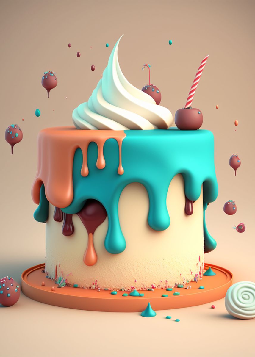 'Sweet Cake ' Poster, picture, metal print, paint by Zachariah Stacey ...