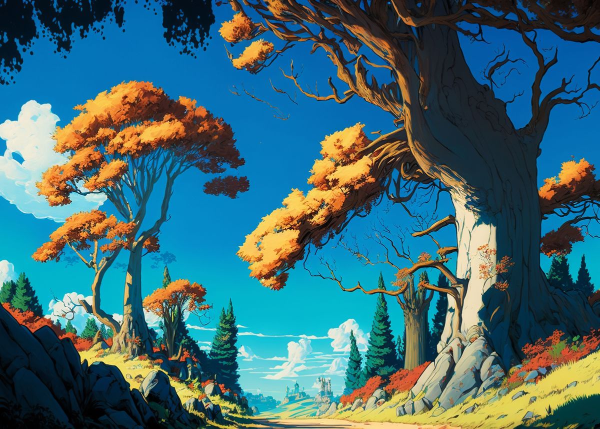 'anime forest' Poster by Marvel | Displate