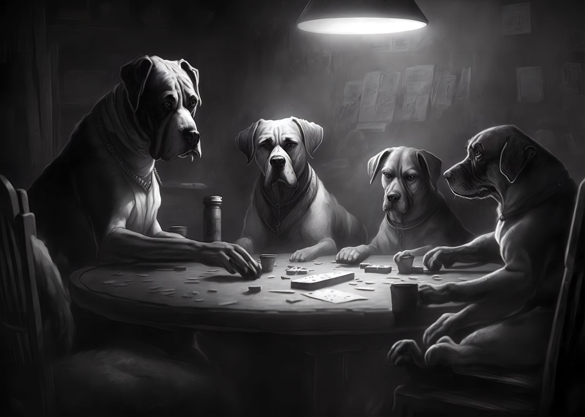 'The dog pack playing poker' Poster by DB P | Displate