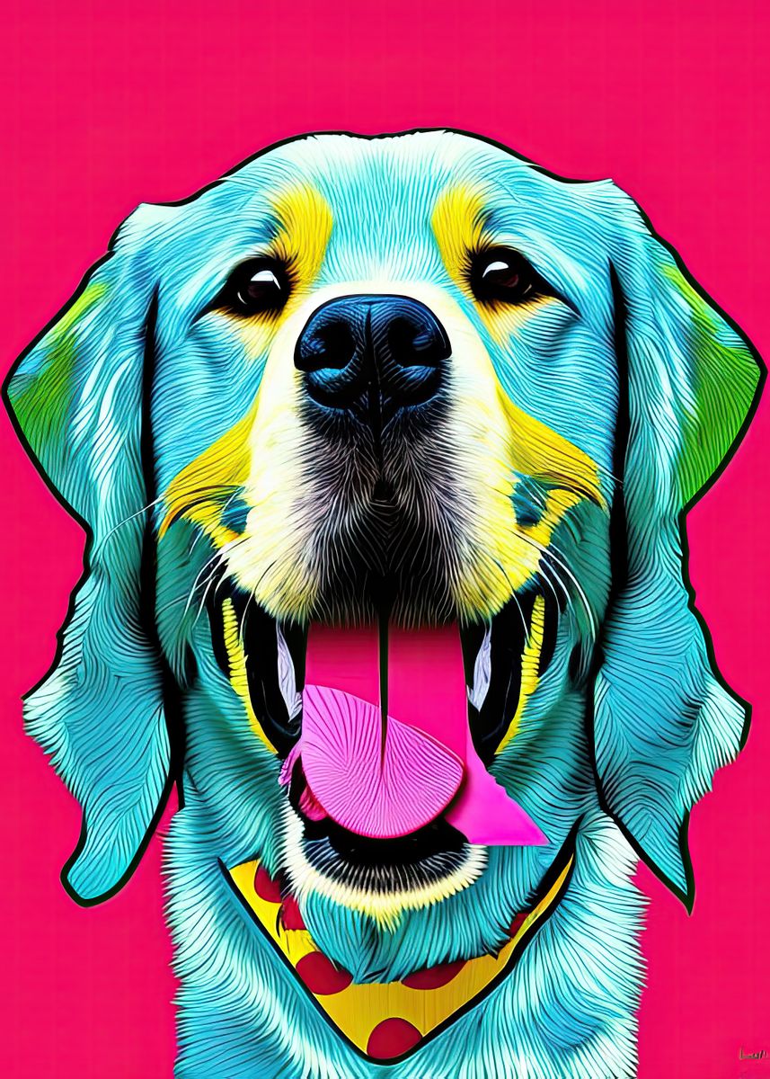 'Pop Art Dog 03' Poster by David Crosby | Displate