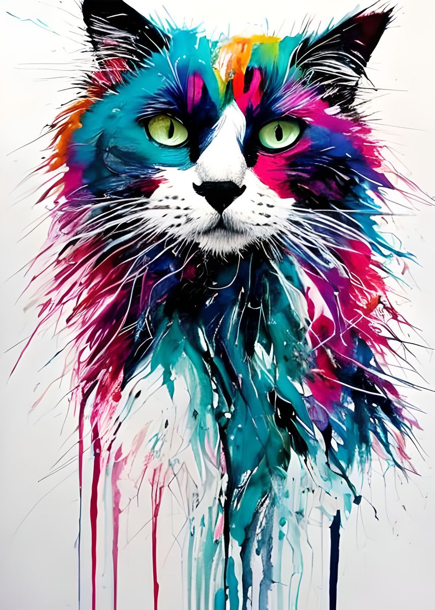 'Ragdoll cat ' Poster, picture, metal print, paint by Tzus Suzt | Displate