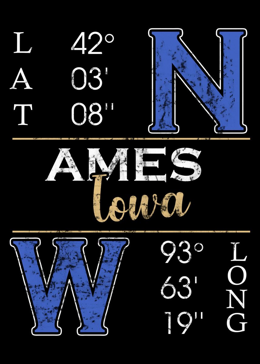 'Ames iowa' Poster, picture, metal print, paint by Celia Steuber | Displate