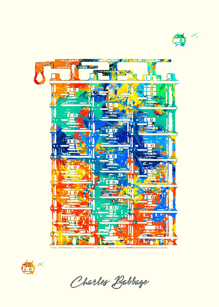 'Charles Babbage' Poster, picture, metal print, paint by Vincent Vorce ...