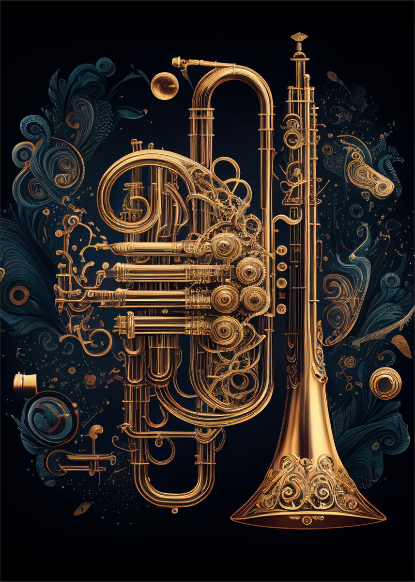 'Trumpet' Poster, picture, metal print, paint by Media Editing | Displate