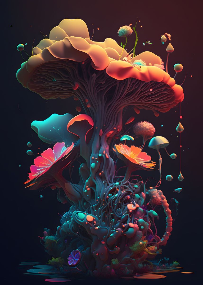 'Psychedelic Bloom' Poster, picture, metal print, paint by Artyst Box ...