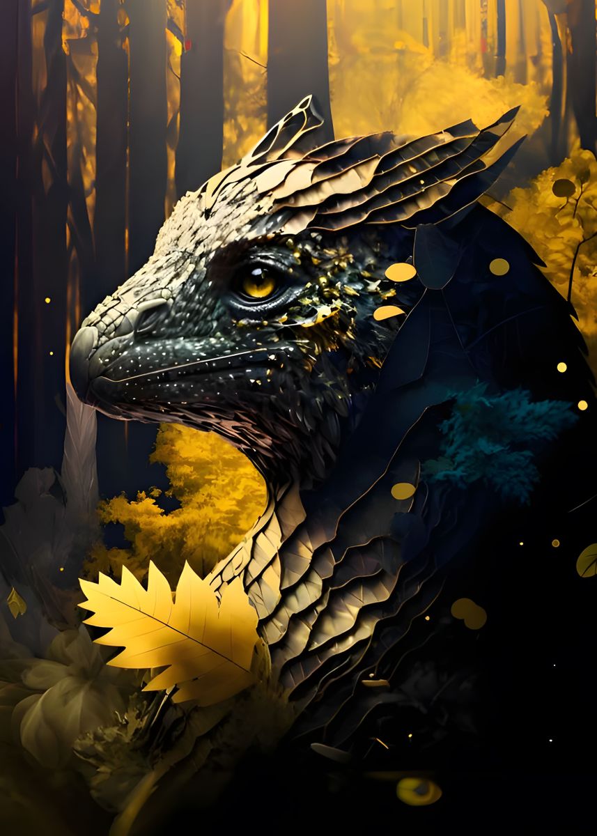 'Fantasy Creature in Woods' Poster by Anmol Makhija | Displate