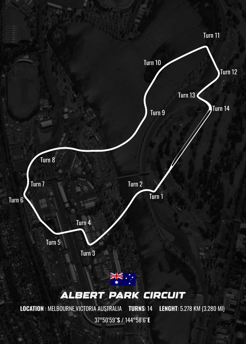 'Albert Park Circuit' Poster, picture, metal print, paint by Ahmad Nur ...