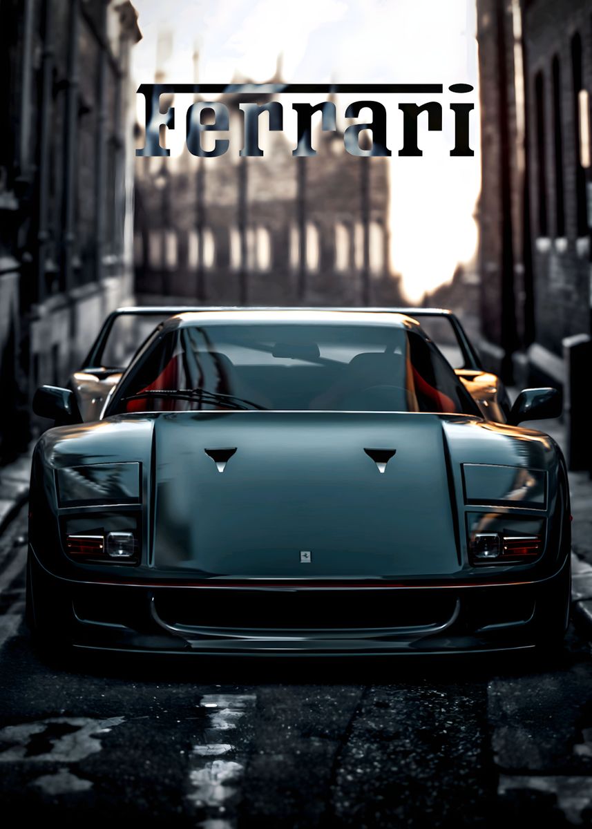 'Ferrari f40' Poster, picture, metal print, paint by Hakuro | Displate