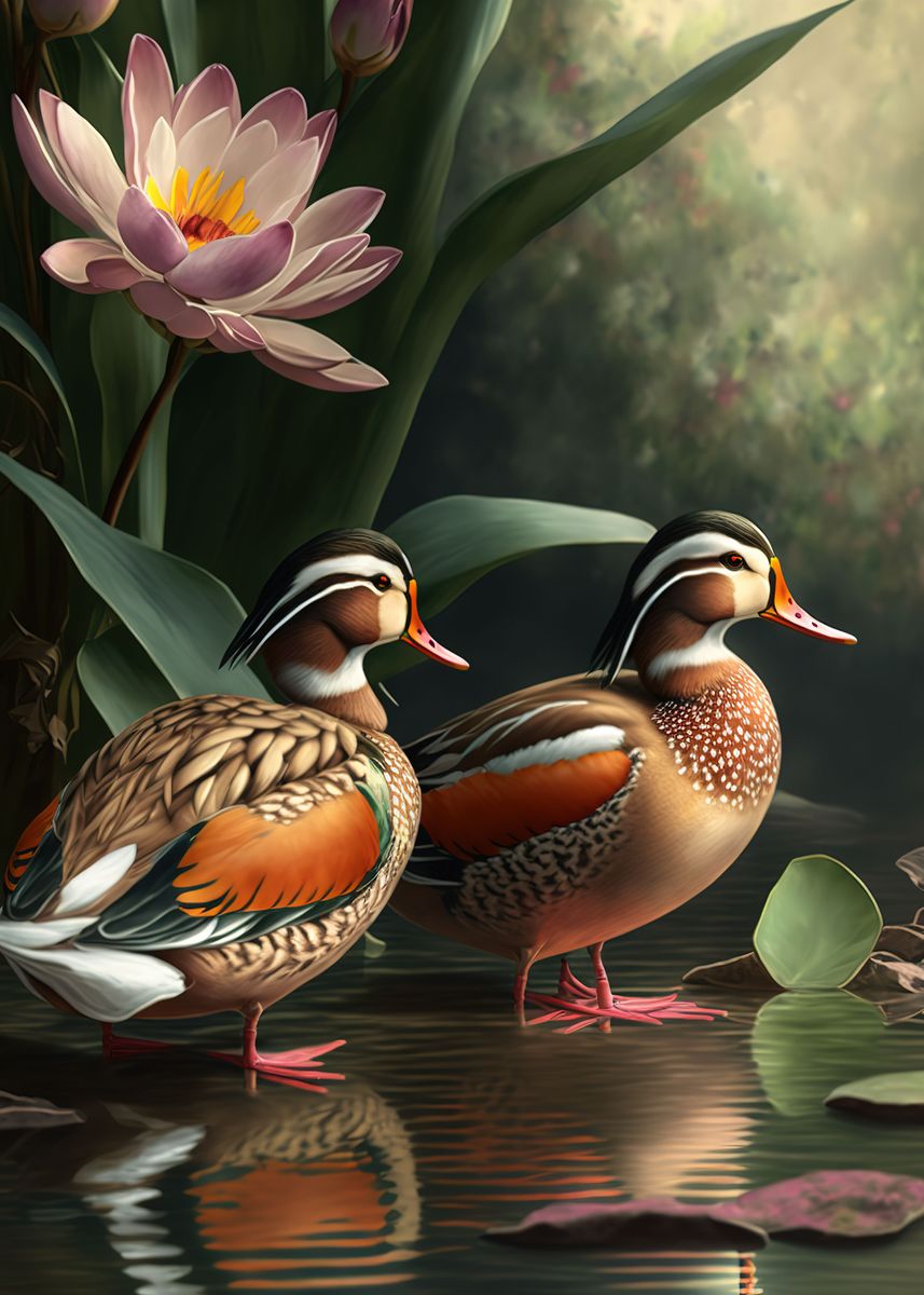 'duck mallard' Poster, picture, metal print, paint by Elysia | Displate