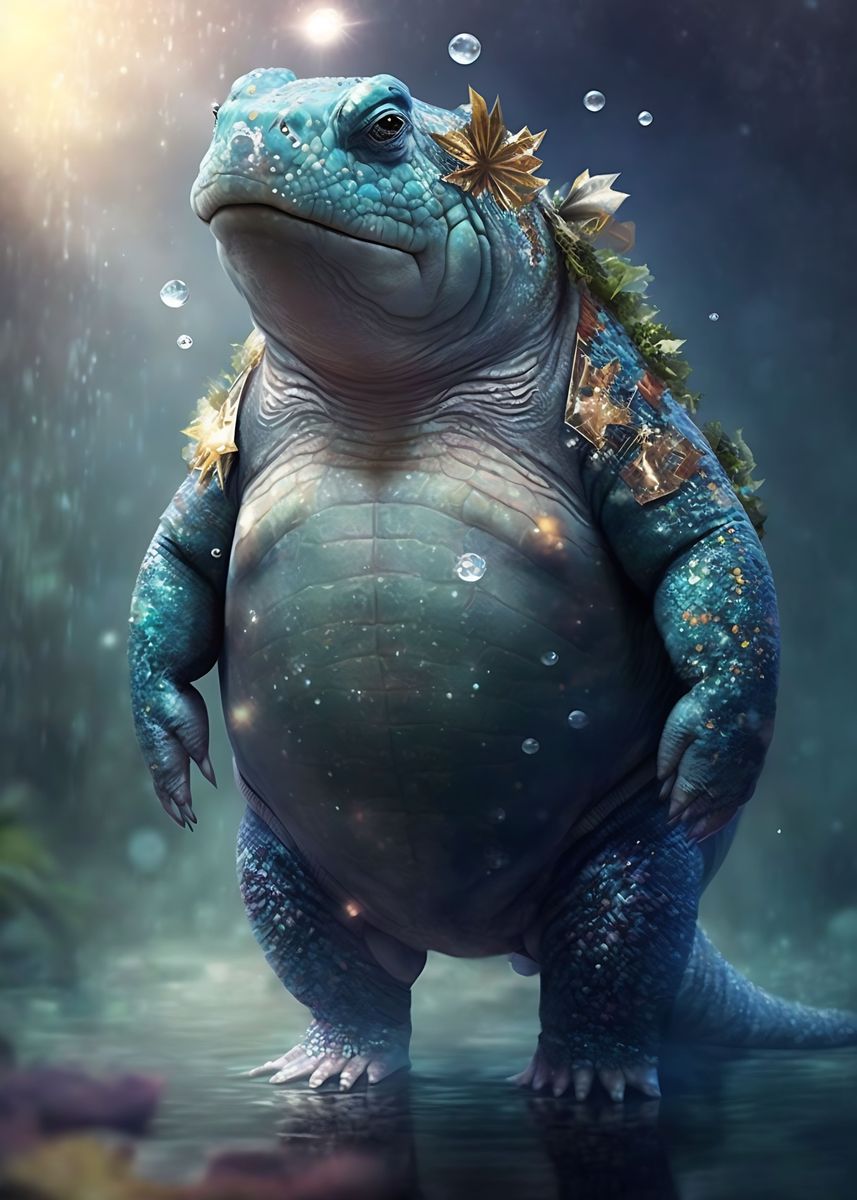'Turtle Hippo' Poster, picture, metal print, paint by Guillaume Pingard ...