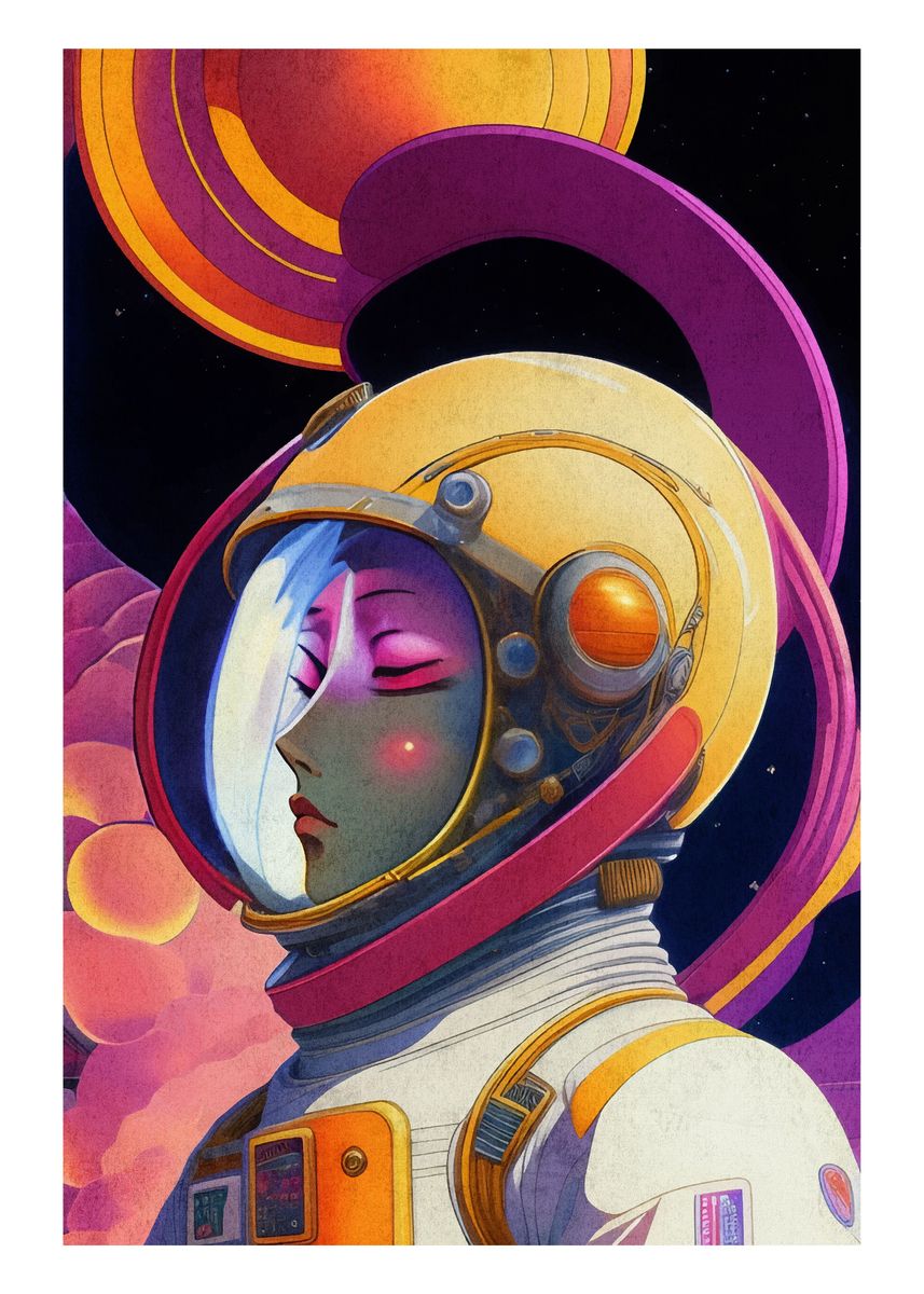 'woman astronaut' Poster, picture, metal print, paint by Linda ...