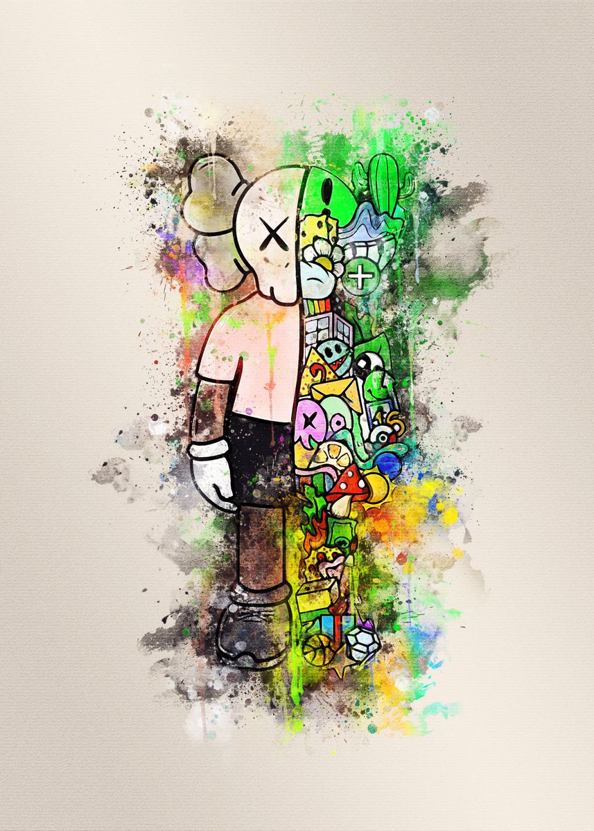 'Kaws' Poster, picture, metal print, paint by Tina Sophia | Displate