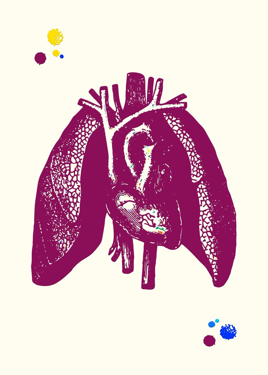 'Heart and Lungs' Poster, picture, metal print, paint by Dutton Jerrell | Displate