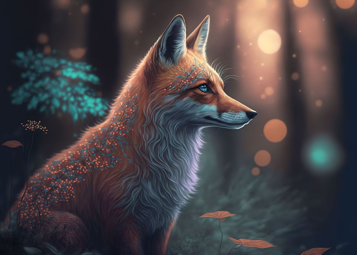 'cute fox' Poster by Jena | Displate