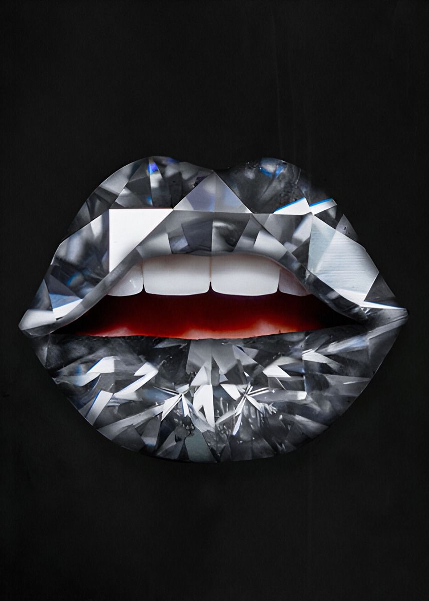 'Diamond Lips' Poster, picture, metal print, paint by Conceptual ...