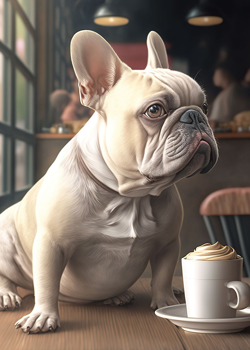 'bulldog coffee' Poster, picture, metal print, paint by Aron Sellers ...