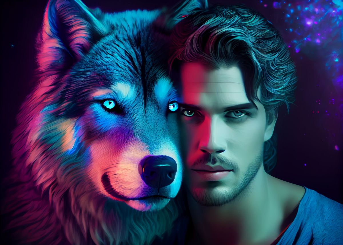 'Man and wolf' Poster by Below Horizon | Displate