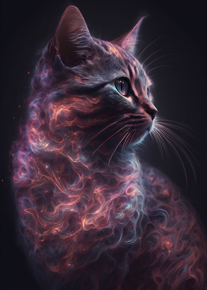 'Dreamy Cat' Poster, picture, metal print, paint by GoodLifeImages ...