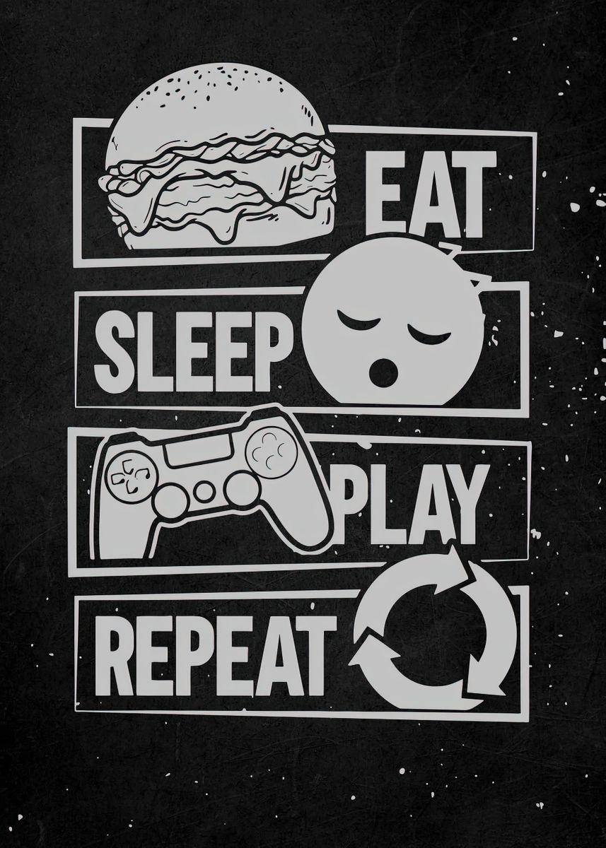 'Game Gaming Quote' Poster, picture, metal print, paint by Funny One ...