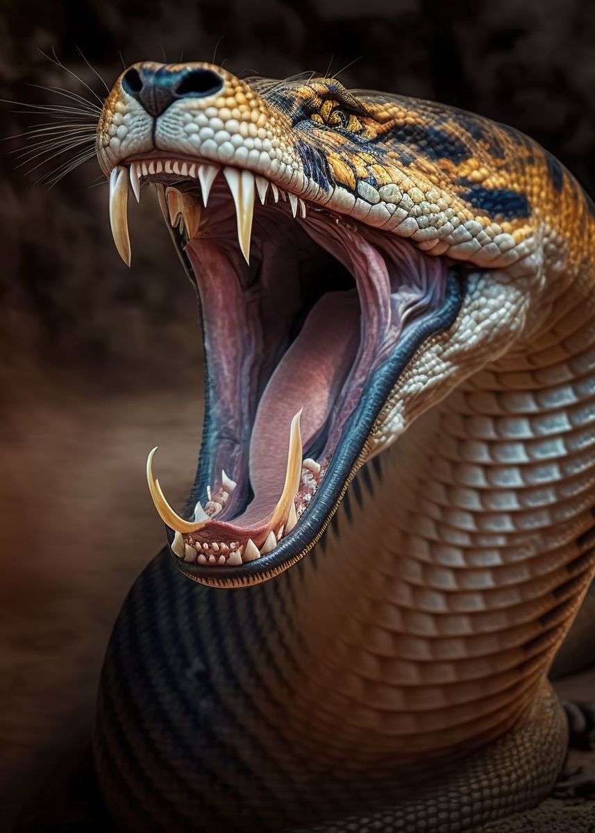 'snake python' Poster, picture, metal print, paint by Patsy Montoya ...