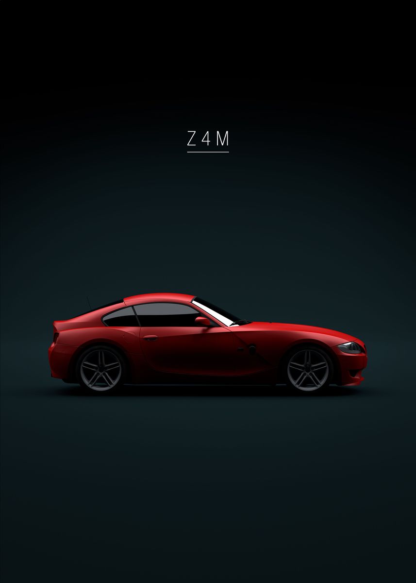 '2008 BMW Z4 M Coupe E86 ' Poster, picture, metal print, paint by 21 MXM | Displate