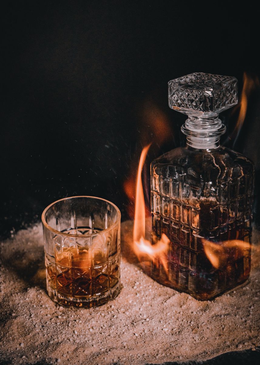 'Bourbon flames' Poster, picture, metal print, paint by Sam Brady ...