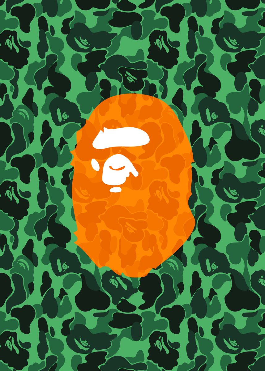 'bape camo monkey hypebeast' Poster, picture, metal print, paint by Pop ...