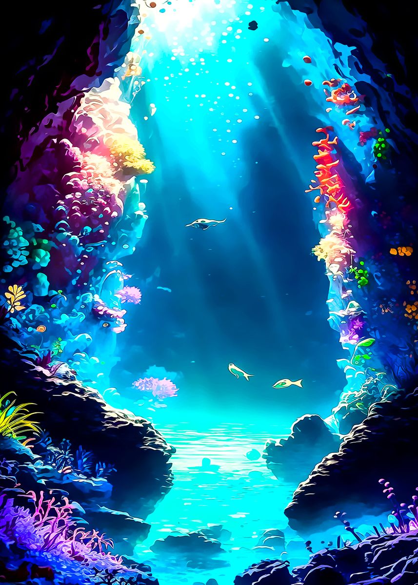 'Ocean Nature' Poster, picture, metal print, paint by Dare Neil | Displate