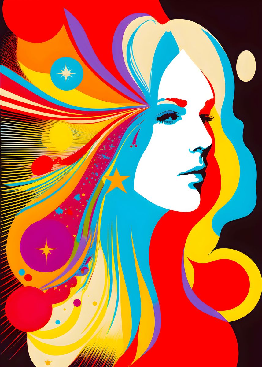'Abstract Psychedelic Art' Poster, picture, metal print, paint by ...