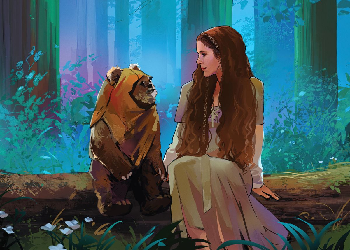 'Wicket & Leia' Poster by Star Wars | Displate