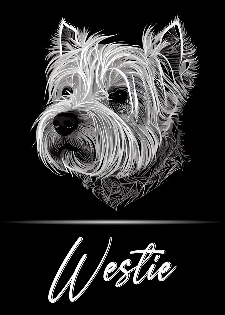 'Westie' Poster, picture, metal print, paint by Artistic Paradigms | Displate
