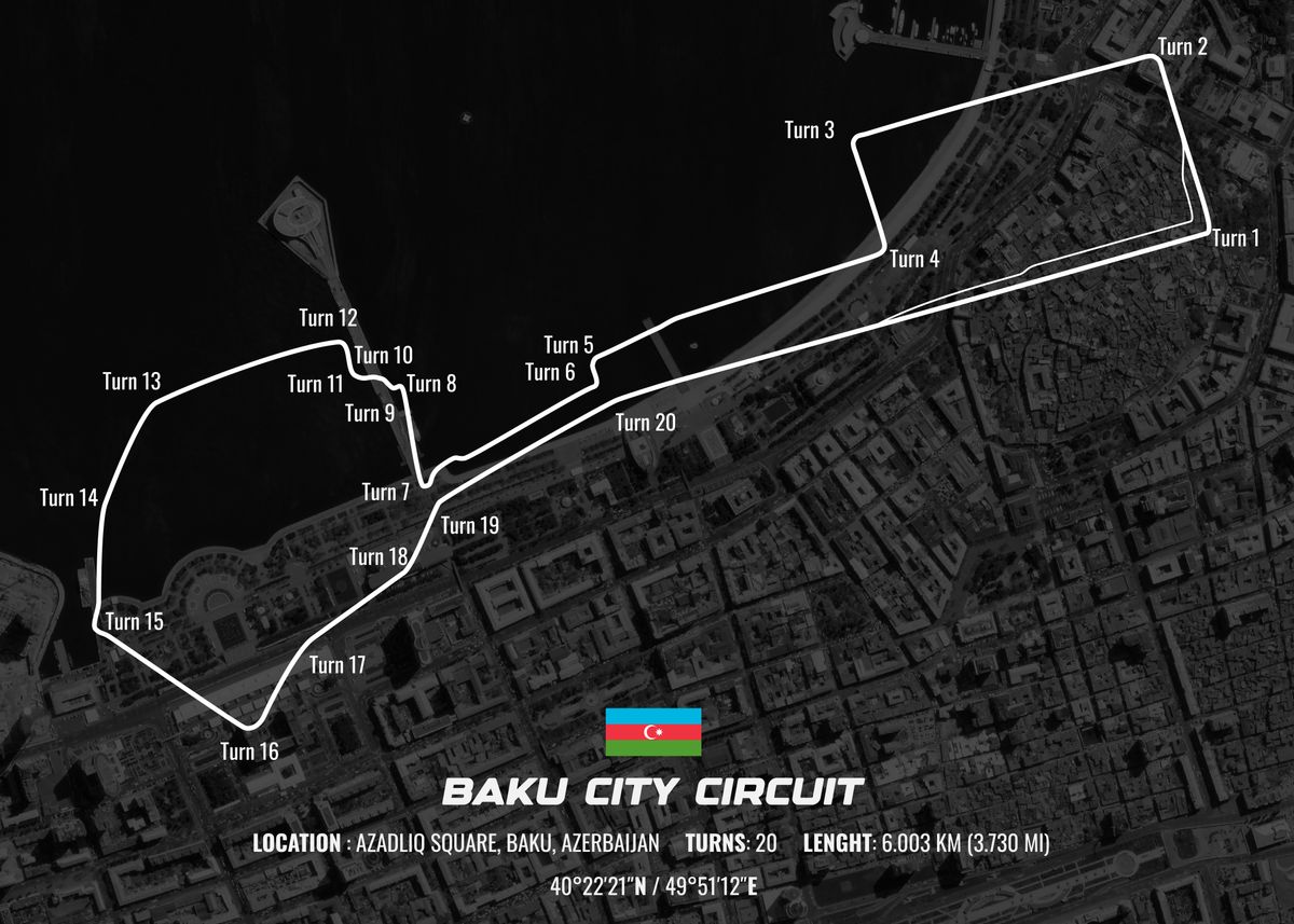'Baku Street Circuit' Poster by Ahmad Nur Ihsan | Displate
