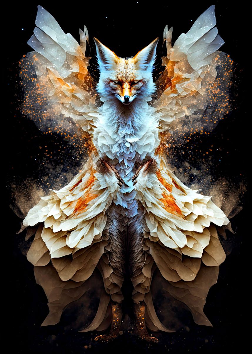 'I am FOX' Poster, picture, metal print, paint by Thee Owl Queen | Displate
