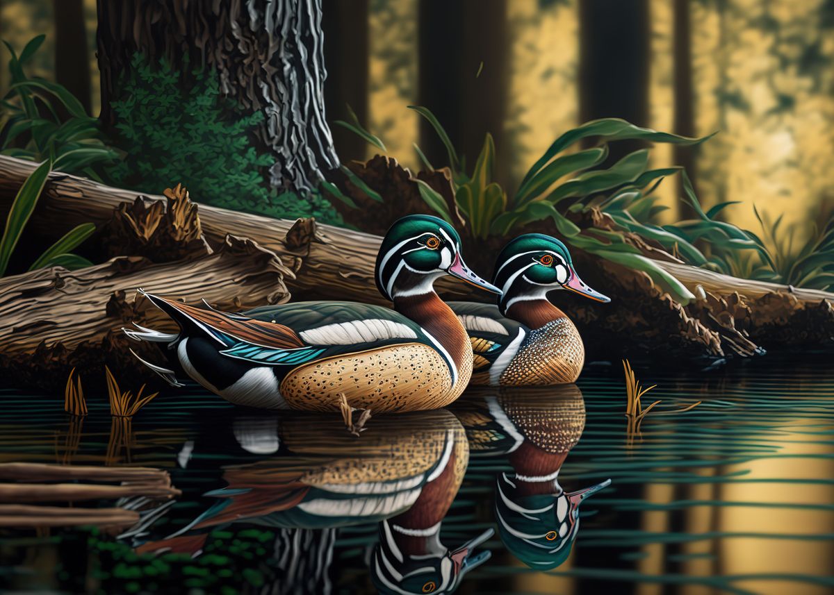 'duck mallard' Poster by Elysia | Displate