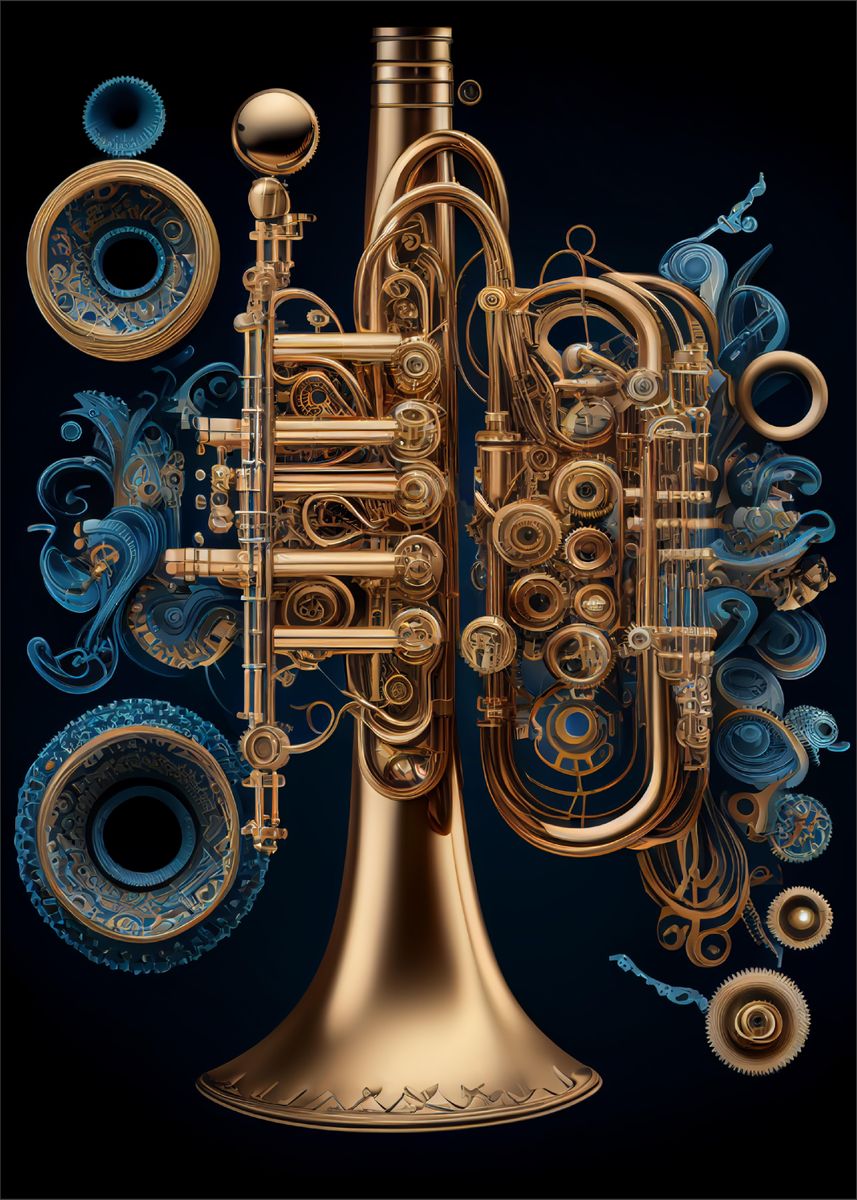 'Trumpet' Poster, picture, metal print, paint by Media Editing | Displate