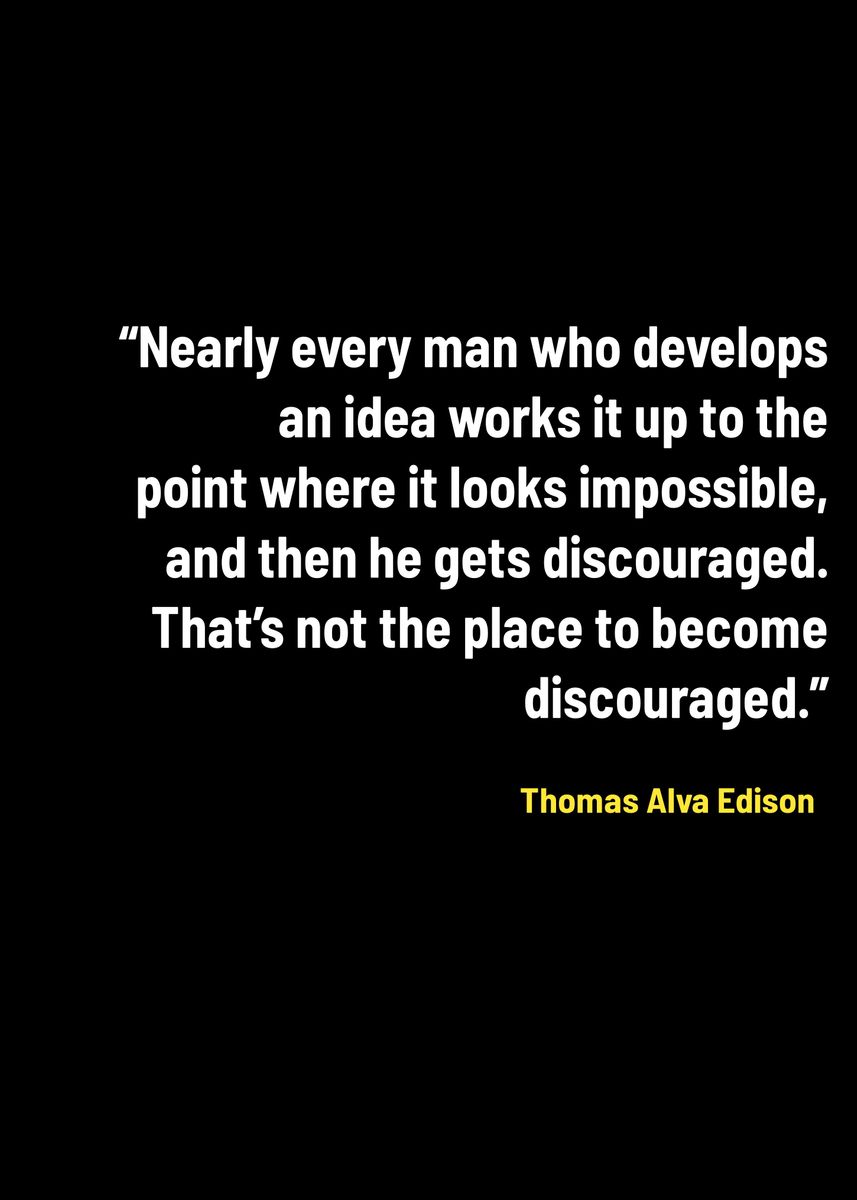 'Thomas Alva Edison quotes' Poster by Angela Kawai | Displate